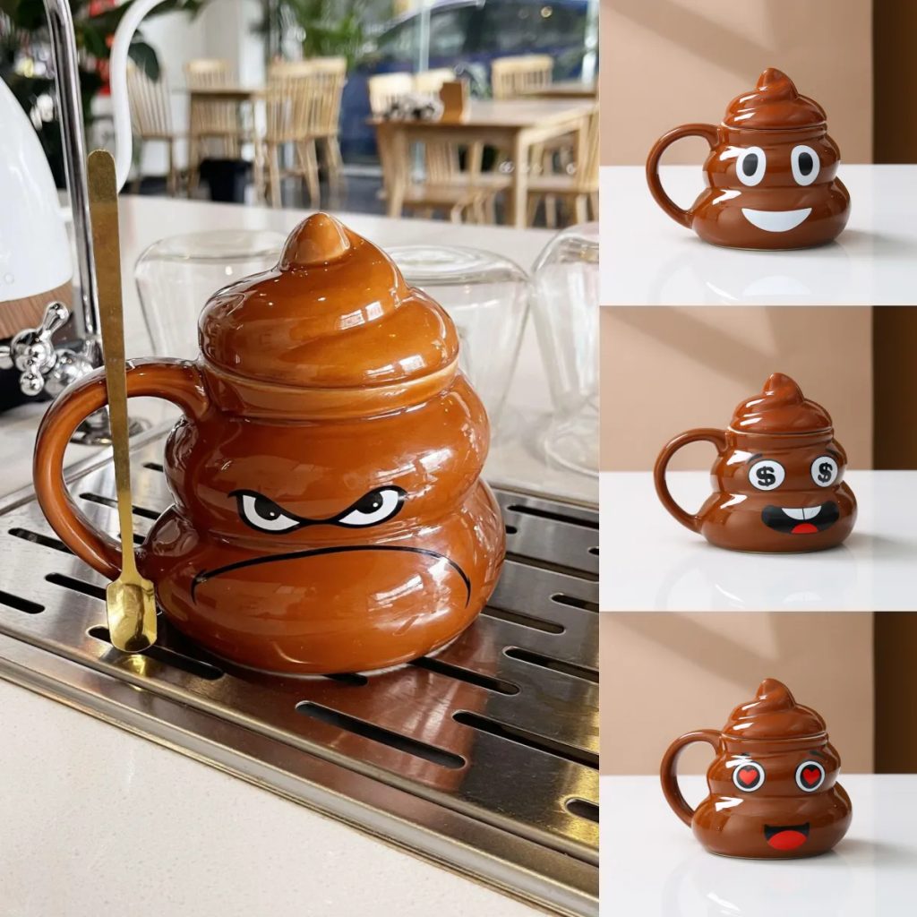 Naughty Prank Poop Emoji Ceramics Mug With Spoon – Tegooe
